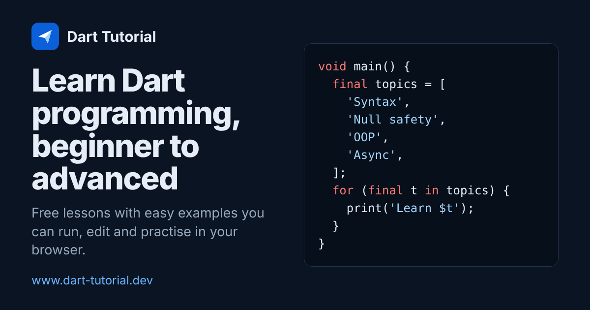 Exception Handling in Dart: try, catch, on and finally